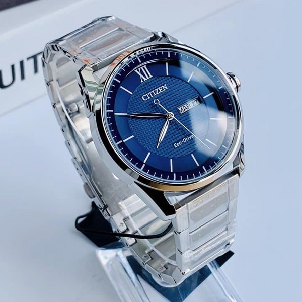 Citizen Eco-Drive Classic Blue Dial Day Date Indicator Men's Watch ...