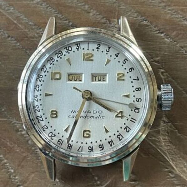 Vintage MOVADO Calendomatic Stainless Steel Watch Running for ...