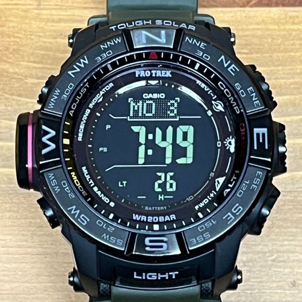 Mens CASIO PRO TREK Tough Solar Atomic Time PRW-3510Y Triple Sensor | WatchCharts Marketplace