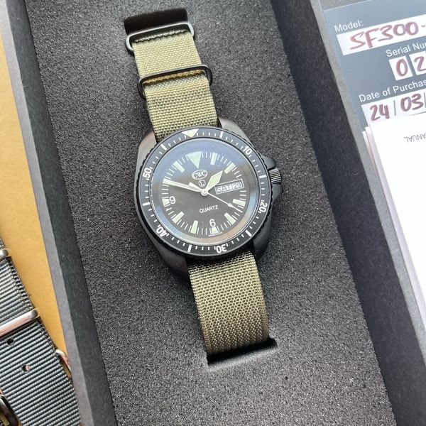 CWC SBS Divers Watch Day Date Quartz March 2025 model with 3 x straps ...