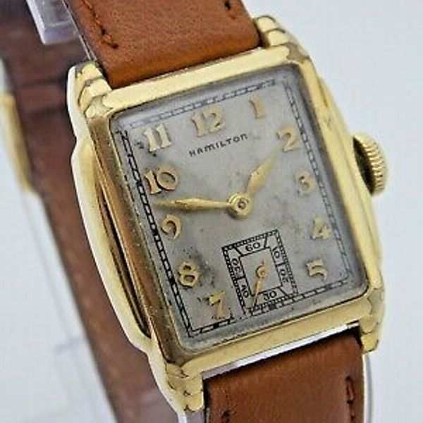Vintage 1937 10K Gold Filled Hamilton "Dixon" 17 jewel cal 987A art ...