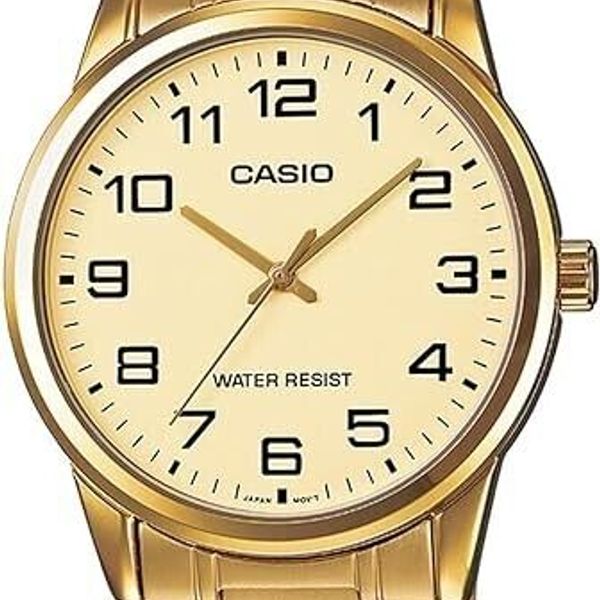 Casio MTP-V001G-9B Men's Watch - Classic Analog Design Gold-Tone ...