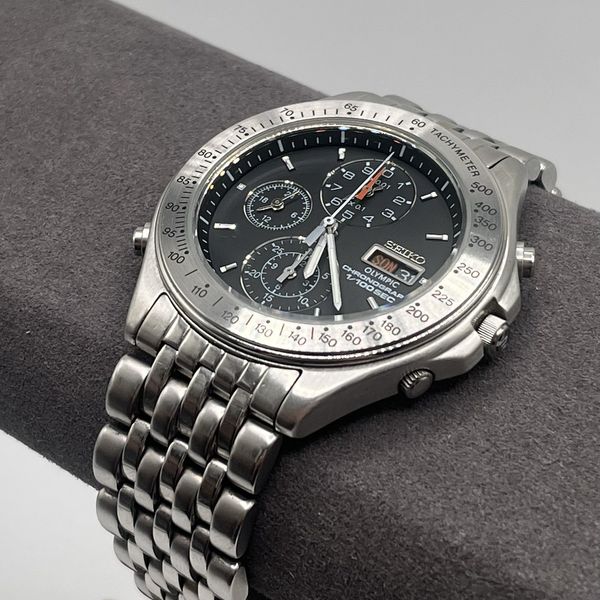 Seiko Olympic Timer 7T59-7A20 Steel Menâ s Quartz Chronograph Watch | WatchCharts Marketplace