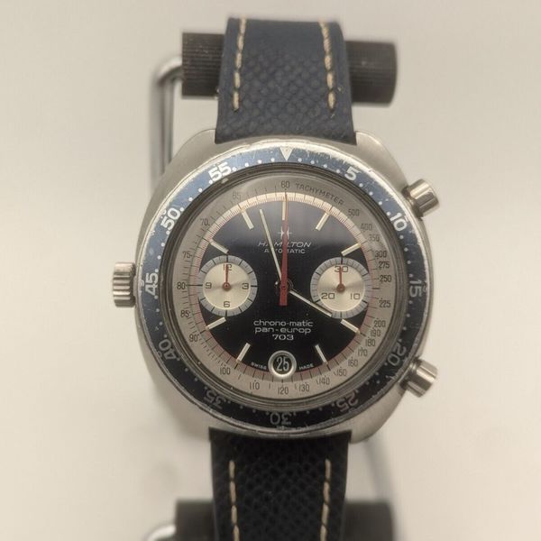 Hamilton Pan-Europ Chrono-Matic 703 Vintage Chronograph, box + papers ...