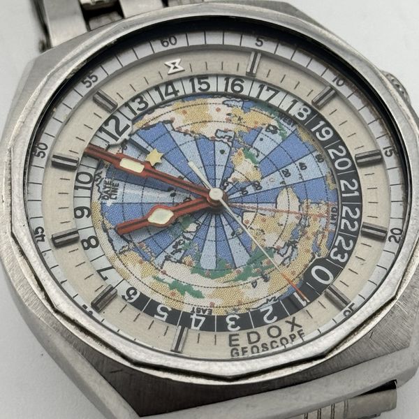 1970s EDOX GEOSCOPE 42 Worlds FirstAuthentic World Time GMT Ref.200170 ...