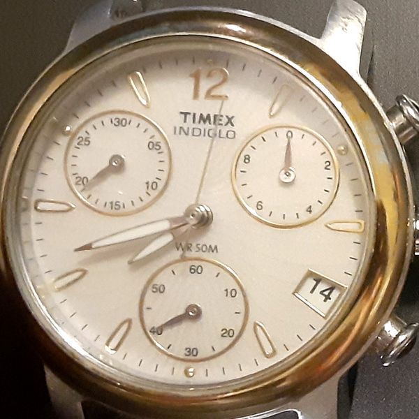 VINTAGE 2004 (K4) Timex Menâ s Indiglo Chronograph CR 2016 Cell Watch ...