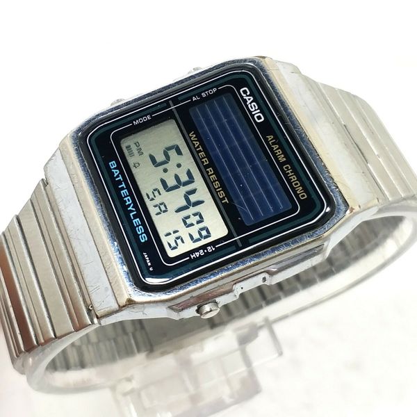 Casio AL-180 Alarm Chrono Battery less Japan Digital Solar Men's Watch ...