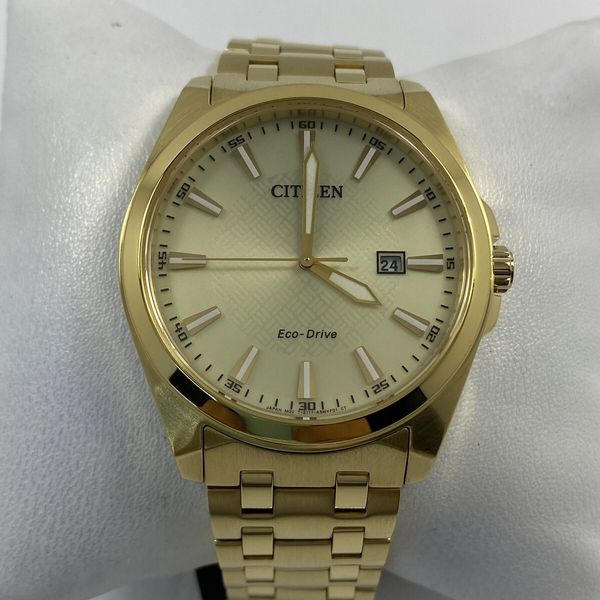 Citizen Peyten Eco-Drive Champagne Dial Gold Tone Steel Men's Watch ...