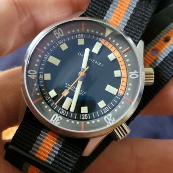 Dan Henry 1970 Automatic Diver (Orange) Watch - 40mm, Complete Set ...
