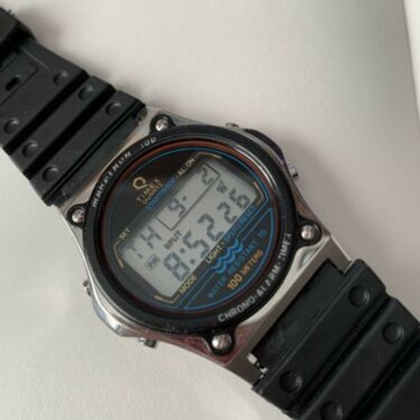 Vintage 1985 Timex Marathon 100 Quartz Chrono LCD display Watch ...