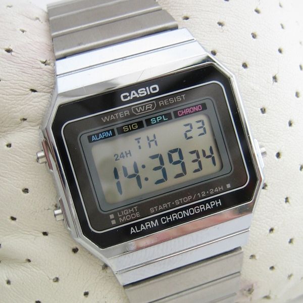 CASIO WATCH VINTAGE DIGITAL WATCH A700WE-1AEF STAINLESS STEEL UNISEX ...