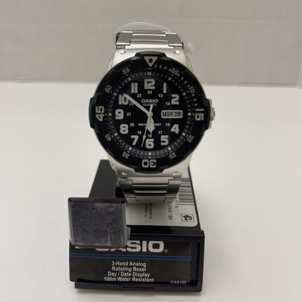 Casio Men's Stainless Steel Water-Resistant Analog Watch with Black ...