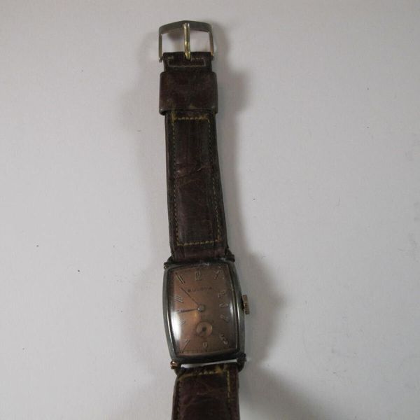 BULOVA MENS 40`S COPPER COLOR DIAL CALIBER 8AH GOLD PLATED no reserve ...