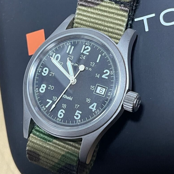 Vintage HAMILTON Khaki Field 6361 Quartz Black Dial Mens Watch from JP ...