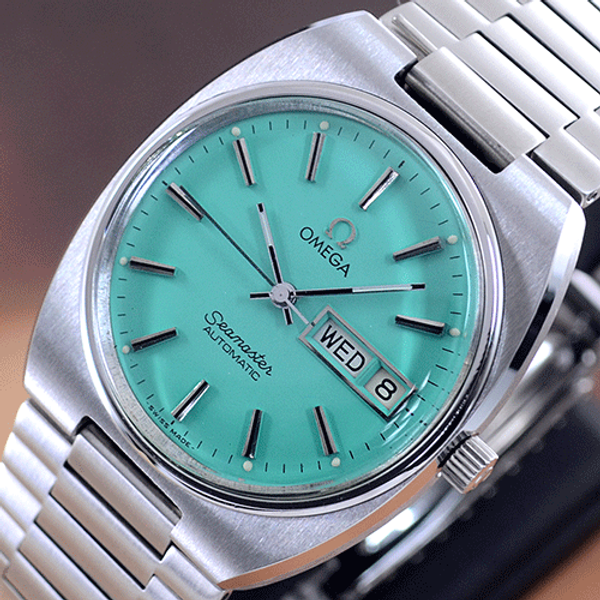 VINTAGE OMEGA SEAMASTER AUTOMATIC GREEN DIAL DAY&DATE DRESS MEN'S WATCH ...