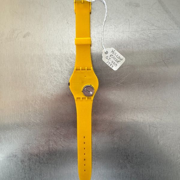 1984 Vintage Swatch Watch GJ400 Yellow Racer Great Condition ...