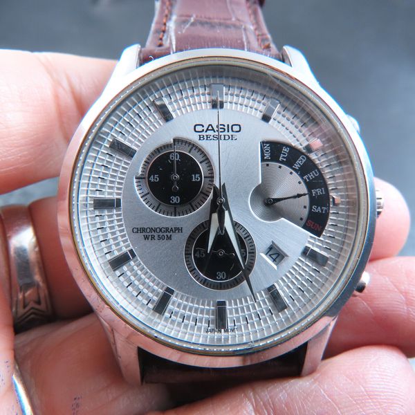 BEM-501 Casio Beside Chronograph Daydate Quartz Men Watch | WatchCharts ...