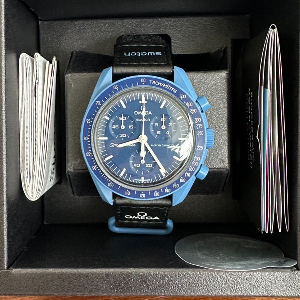 Swatch x Omega Moonswatch Mission To Neptune 42mm Blue Ceramic Case ...