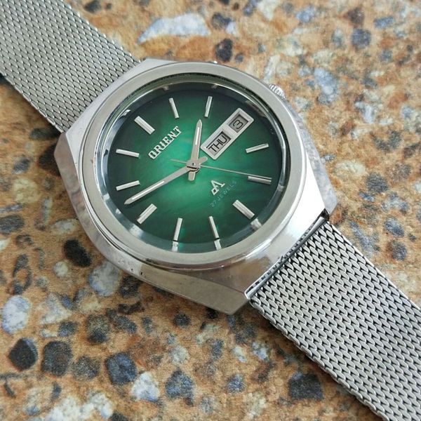 Orient ChronoAce 27 Jewels Automatic JDM 1972 MOP Green Dial 37.5MM ...
