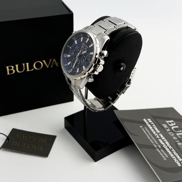 Bulova 96B256 Men's Marine Star Chronograph Blue dial stainless Men's ...