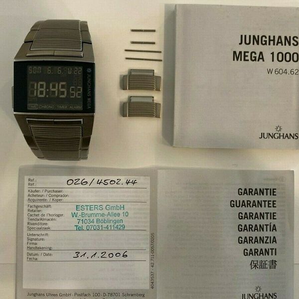 JUNGHANS Mega 1000 Stainless Steel Satin Stainless Steel Bracelet 26/ ...