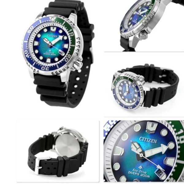 New! Citizen Promaster Diver Watch BN0166-01L Eco-Drive Unite with Blue ...