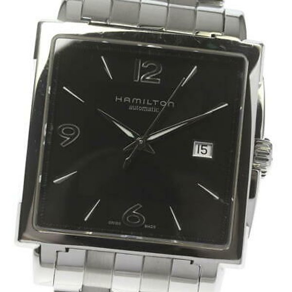 HAMILTON Jazzmaster Square H324150 Date black Dial Automatic Men's ...