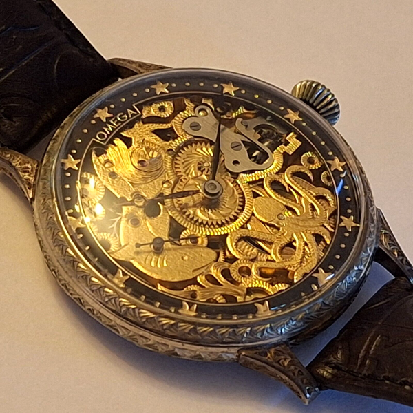 Omega skeleton mechanical Sea Life converted pocket watch | WatchCharts ...