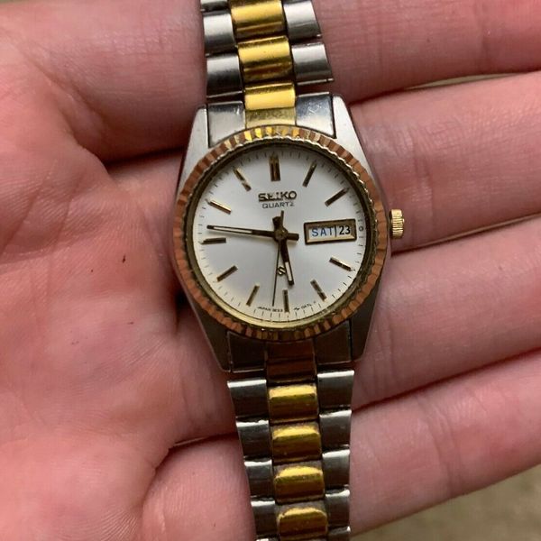 Nice Vintage Seiko 3E23-0A69 Gold Two Tone Women's Watch Ladies RUNS ...