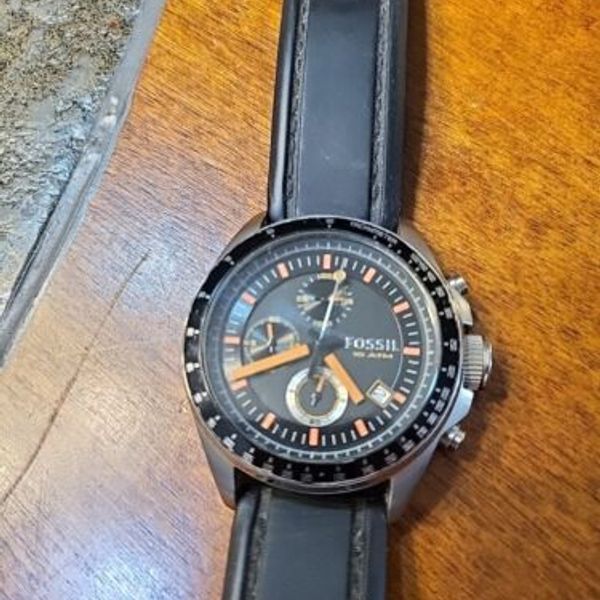 Fossil Decker Chronograph Quartz Stainless Rubber Men's Watch Preowned ...
