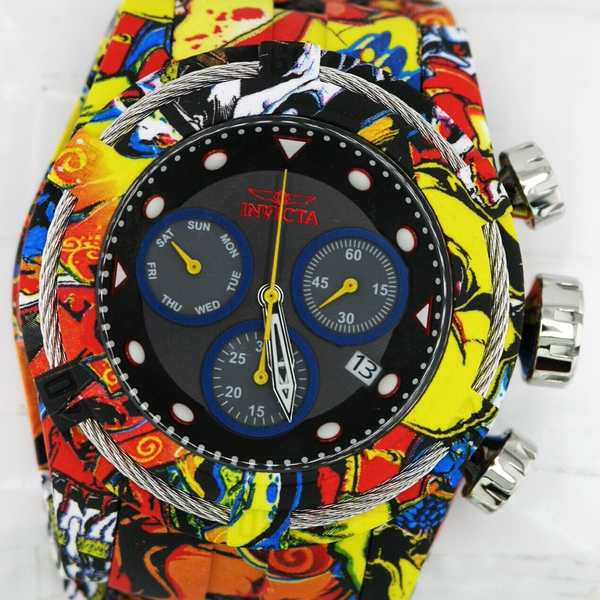 NEW INVICTA 43858 BOLT ZEUS GRAFFITI SWISS CHRONOGRAPH WATCH AQUA ...