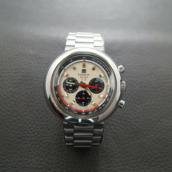 VINTAGE TISSOT T12 CHRONOGRAPH LEMANIA 873 MANUAL STEEL REF.40504 SWISS ...