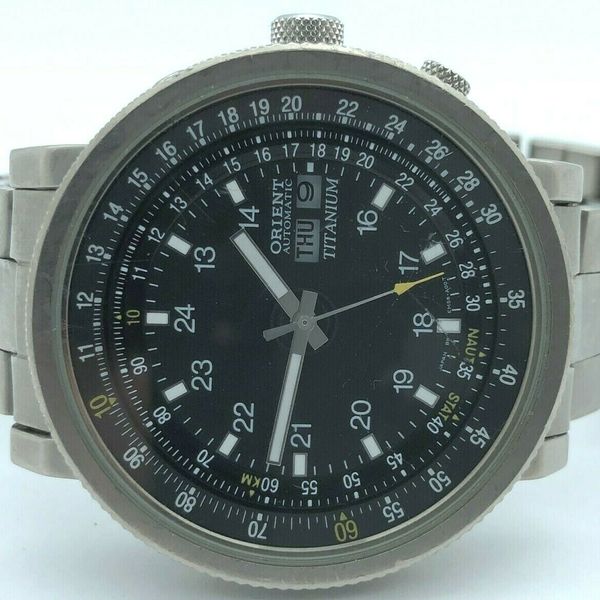 ORIENT TITANIUM AUTOMATIC EM58 - CO ORIGINAL BRACELET 44MM Rotating ...