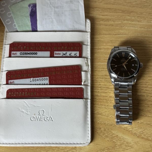 OMEGA Seamaster Aqua Terra 2504.50 with card and receipt | WatchCharts ...