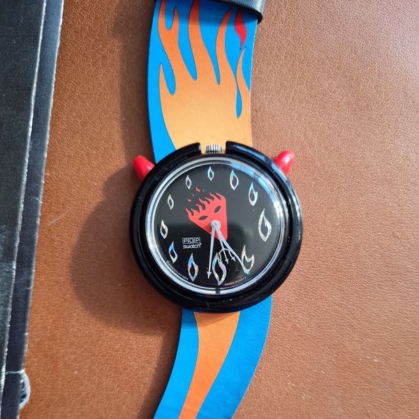 VTG 1995 Pop Swatch Watch BOO Hot Stuff PMB103 Halloween Special HOT ...