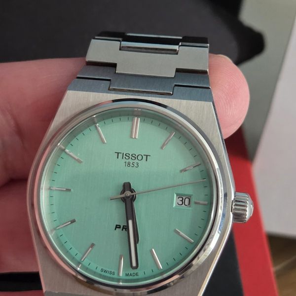 Tissot PRX 35mm Quartz Watch Mint Green Blue Original Box & Papers ...