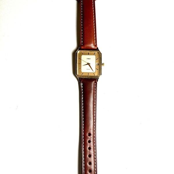 Vintage TIMEX LA Cell Quartz Gold Tone Mens Tank Watch | New Battery ...