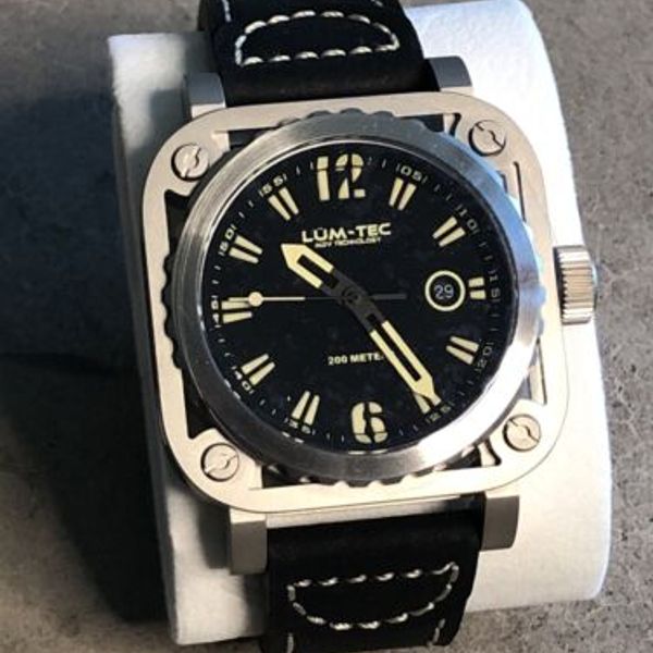 Lum-Tec Watch G1 Mens w/ Black & white Leather Limited Edition ...