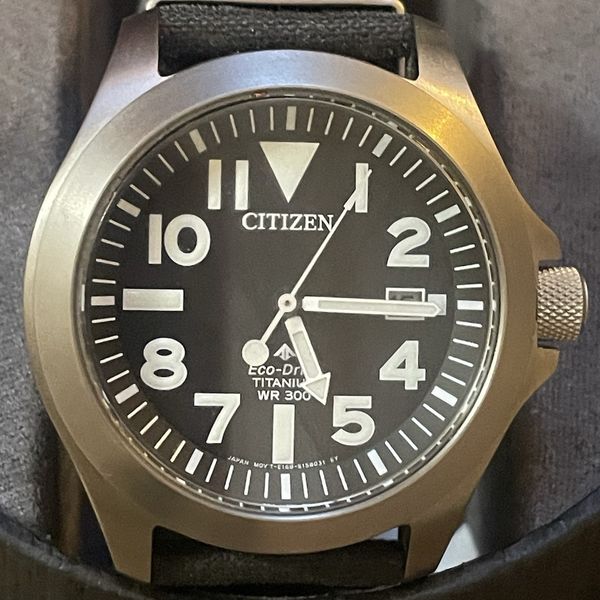 Citizen Promaster Eco-Drive Titanium Men's Black Watch -WR300 ...