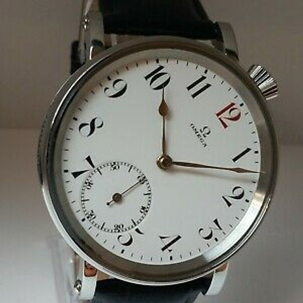 OMEGA Drivers Antique 1915's Wristwatch Steel Case, Exhibition Back ...