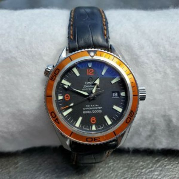 Omega Seamaster Planet Ocean CoAxial 45mm Orange Swiss Automatic 600m ...