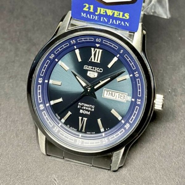 SEIKO 5 SNKP17 SNKP17J1 21 Jewels Blue Dial Automatic Made in Japan ...