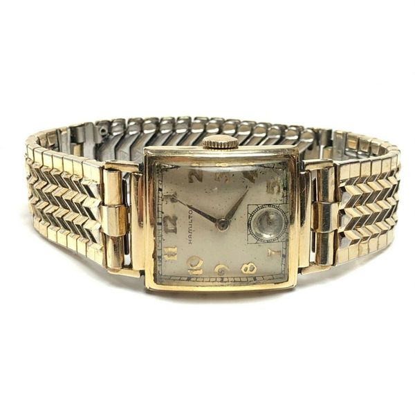 Vintage Hamilton Tank Cal 982 19 Jewel 14k gold filled wristwatch runs ...