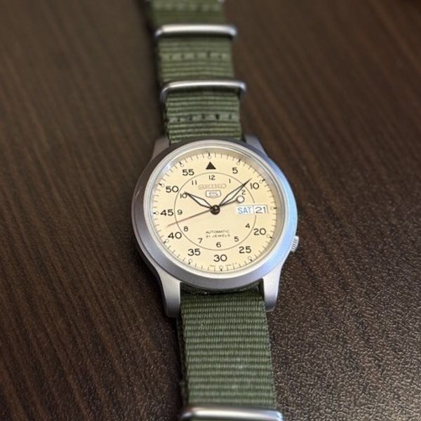 Seiko 5 Sports Beige Men's Watch - SNK803 | WatchCharts Marketplace