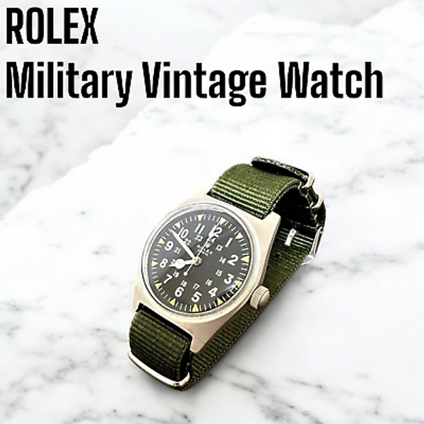 ROLEX Military Vintage Watch Vietnam War Hand-Rolled Black Dial Rare ...