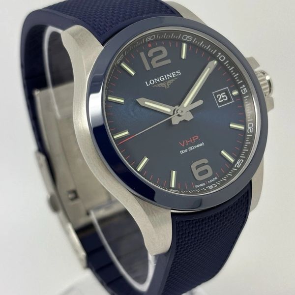 Longines Conquest VHP Blue Dial Ceramic 41mm Gents Watch Perpetual ...