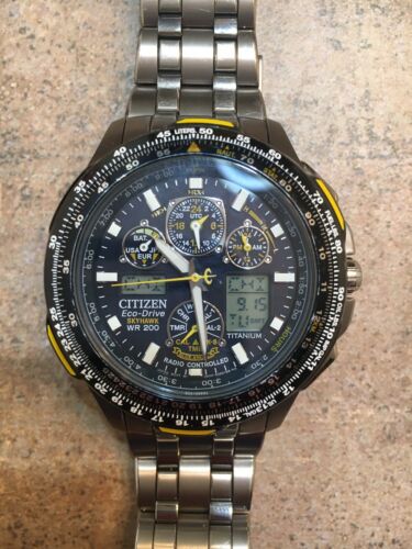 Citizen Blue Angels Skyhawk Atomic Time Chronograph A-T Titanium Men's ...