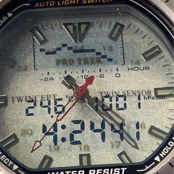 Casio Protrek PRT500 Titanium Back Analog Digital Watch Compass Altimeter | WatchCharts Marketplace