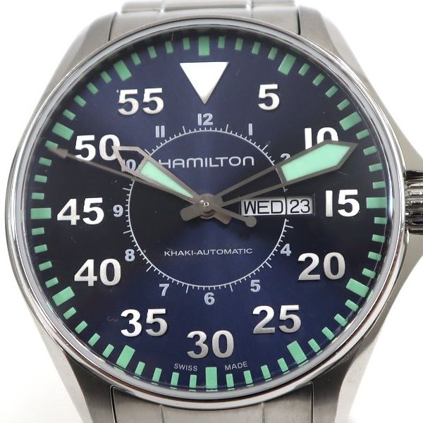 [HAMILTON] Hamilton Khaki Aviation Blue Dial SS / AT Back Scale Pilot ...