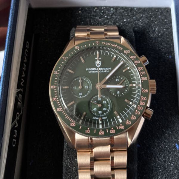 Pagani Design PD-1701 V3 Moon Watch Chronograph Green &Gold New& Boxed ...